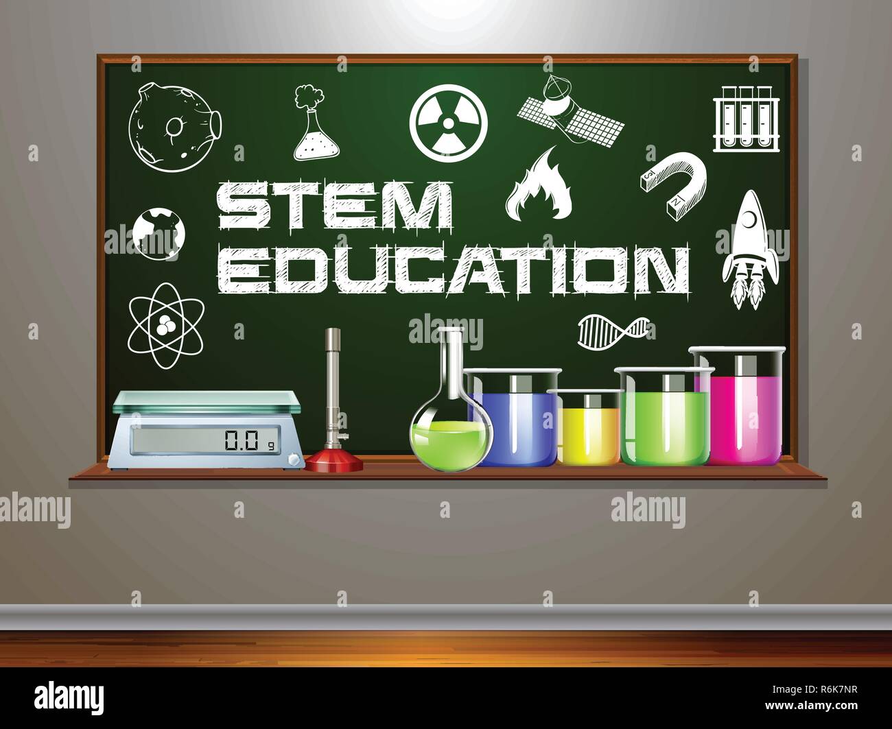 STEM education on blackboard illustration Stock Vector Image & Art - Alamy