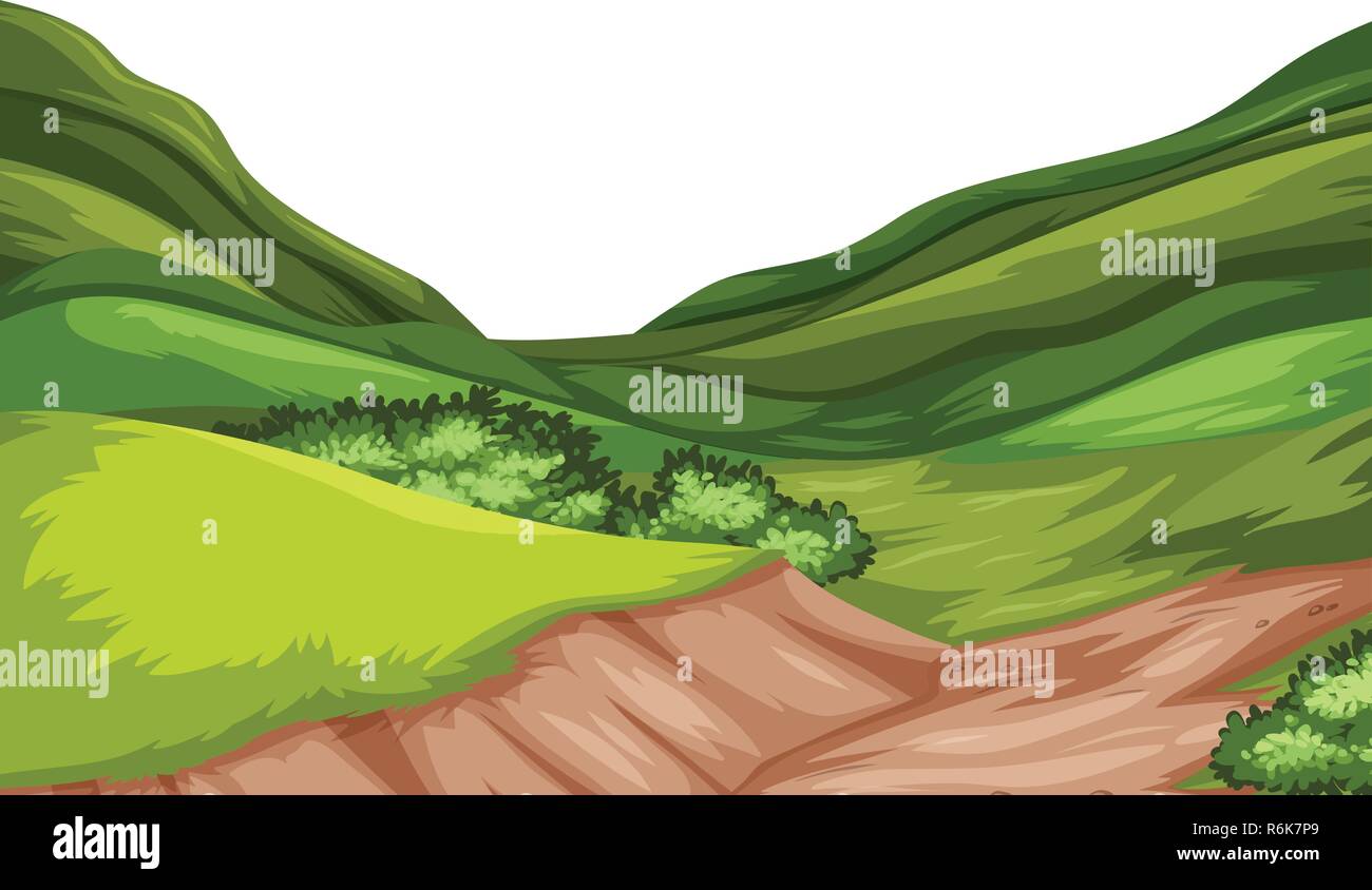 Nature hill landscape vector illustration Stock Vector Image & Art - Alamy