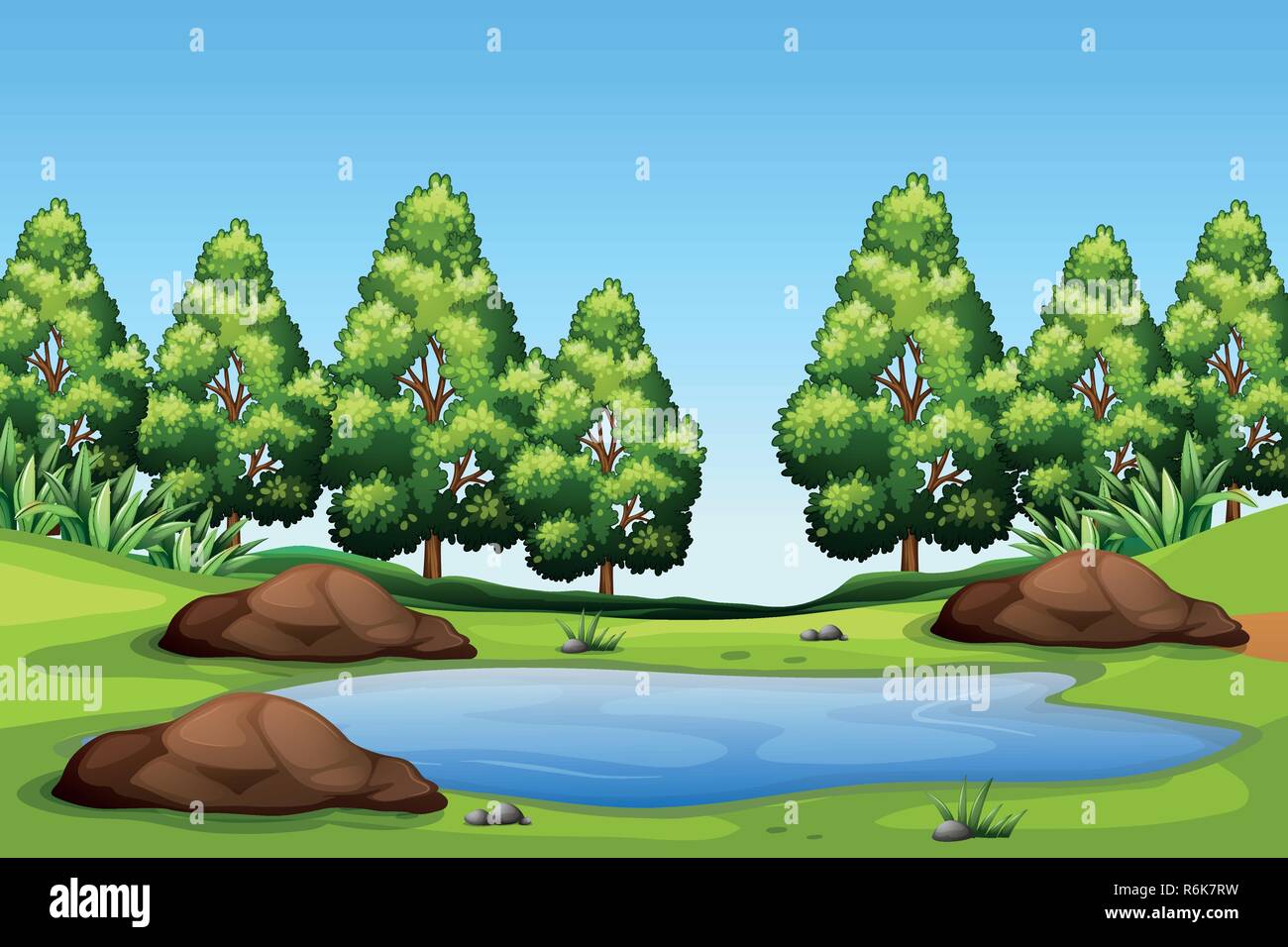 A nature green landscape illustration Stock Vector Image & Art - Alamy