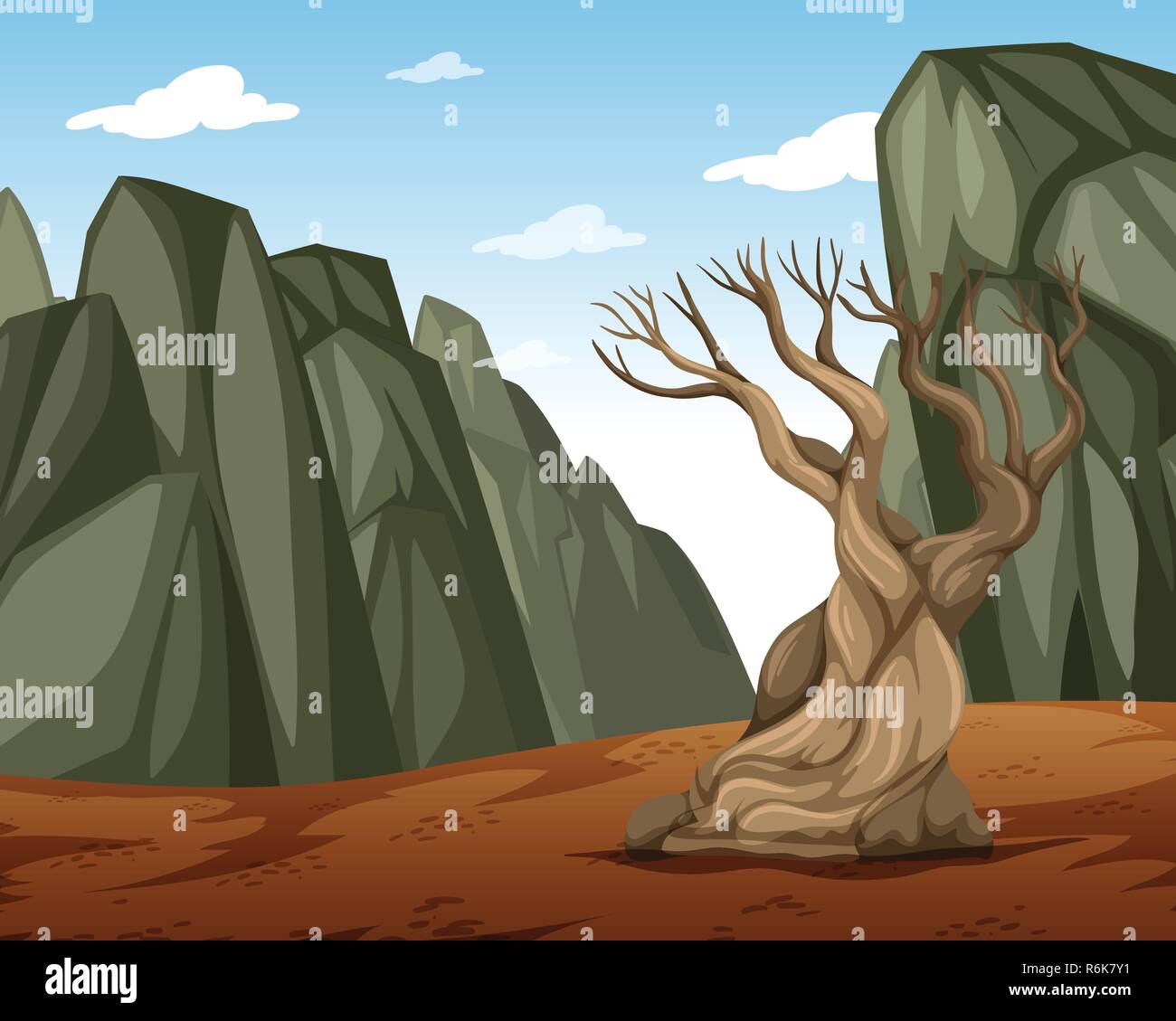 A dry mountain landscape illustration Stock Vector Image & Art - Alamy