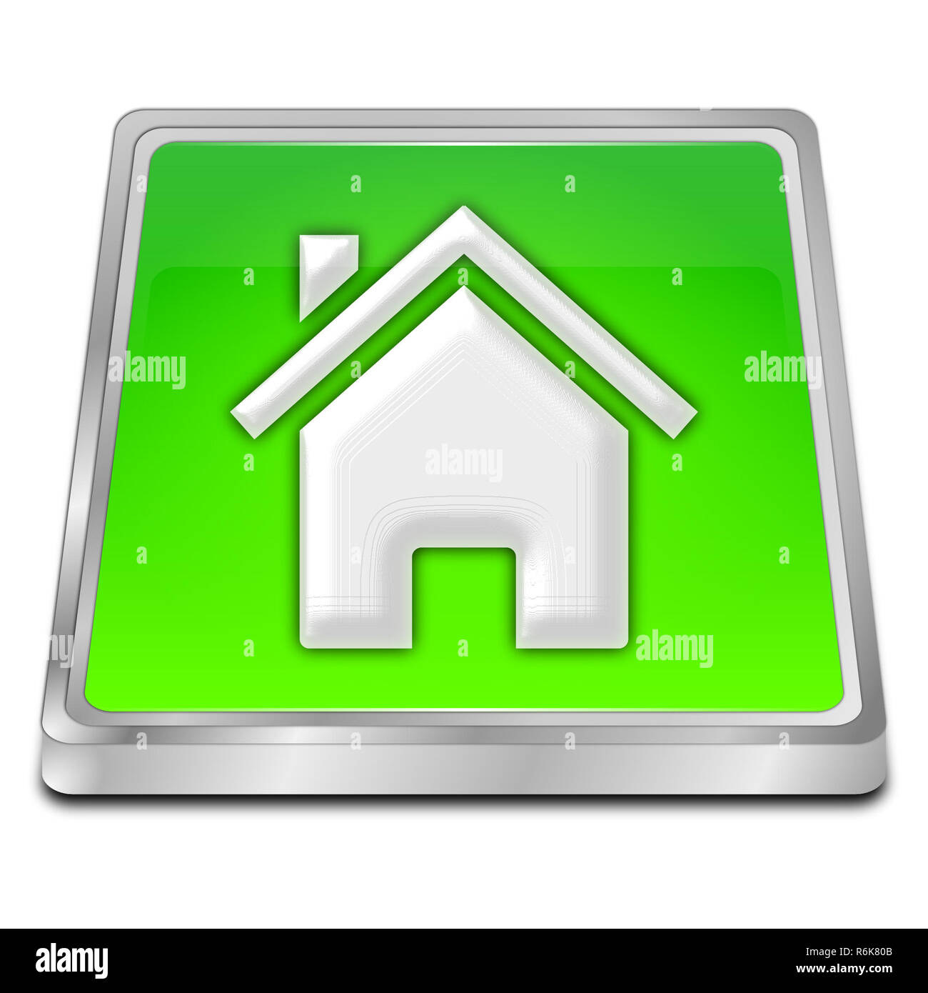 green Home Button - 3D illustration Stock Photo - Alamy