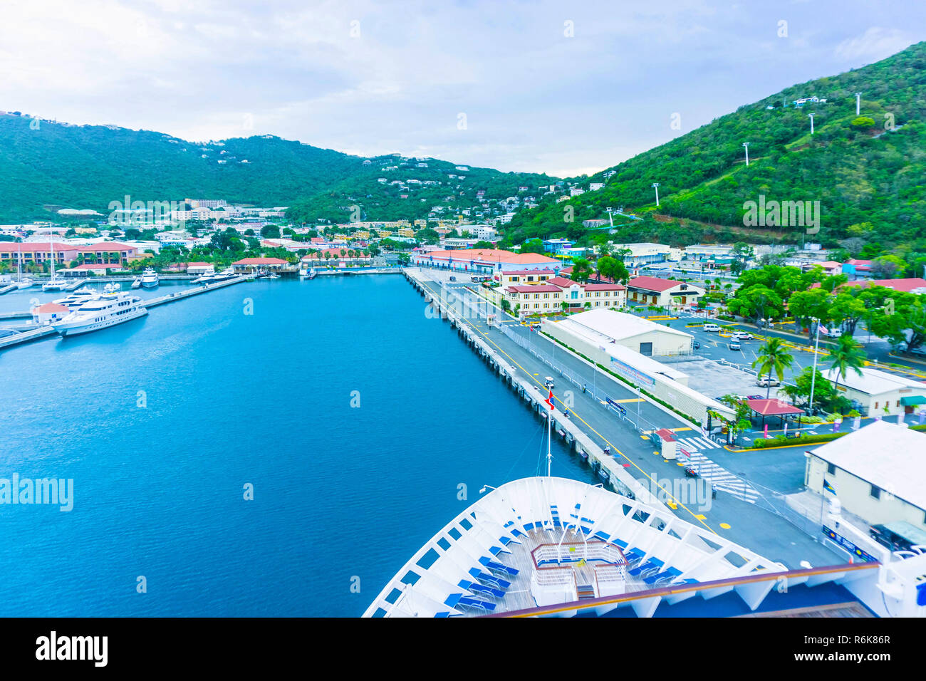 Aerial view of the island of St Thomas, USVI. Charlotte Amalie - cruise ...