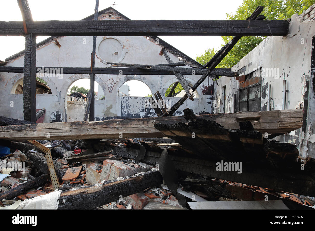Fire Damage Debris Stock Photo - Alamy