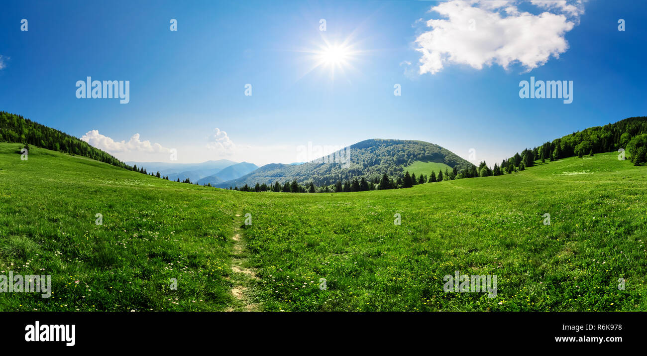 Wide view the meadows in The Vratna valley at the national park Mala ...