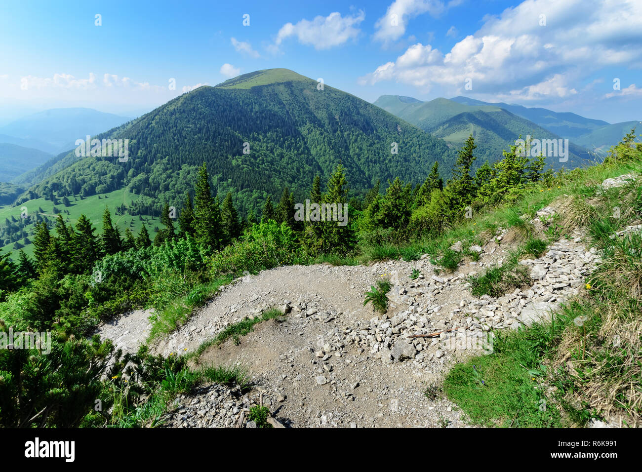 The slope in Vratna valley at the national park Mala Fatra, Slovakia ...