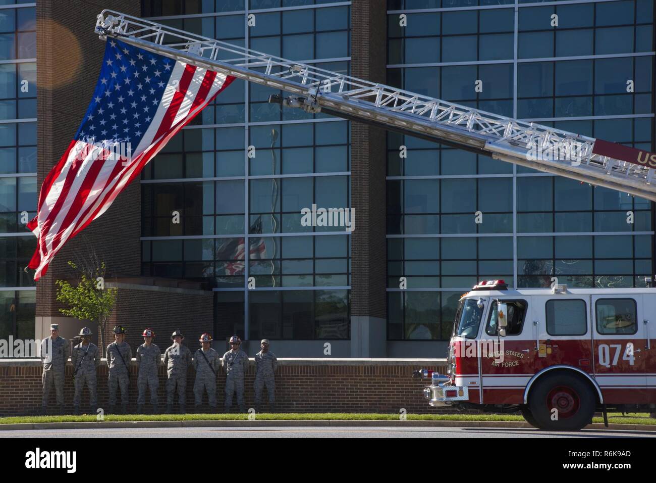 Firefighters stand at ease during the 2017 National Police Week Wreath ...