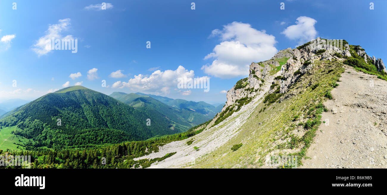 Panorama of the Vratna valley at the national park Mala Fatra, Slovakia ...