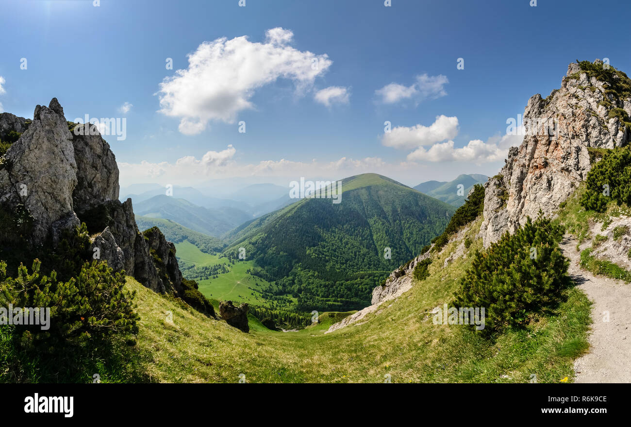 The gorge on the Great Rozsutec hill in The Vratna valley at the ...