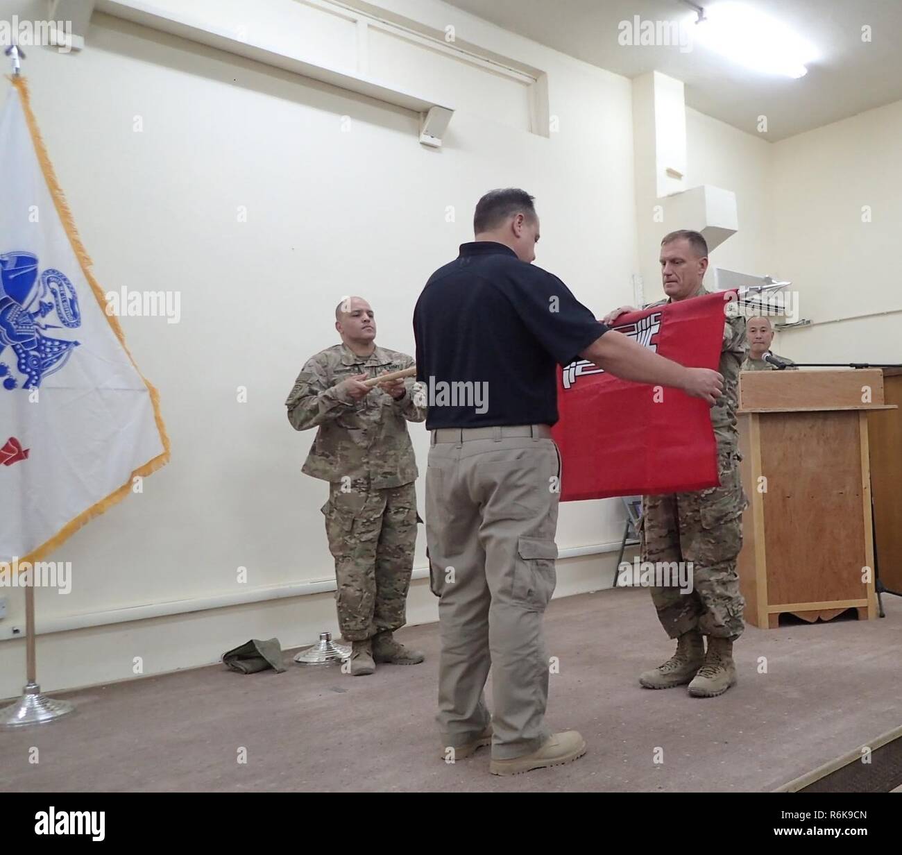 Col. Corey Spencer (right), commander of the U.S. Army Corps of ...