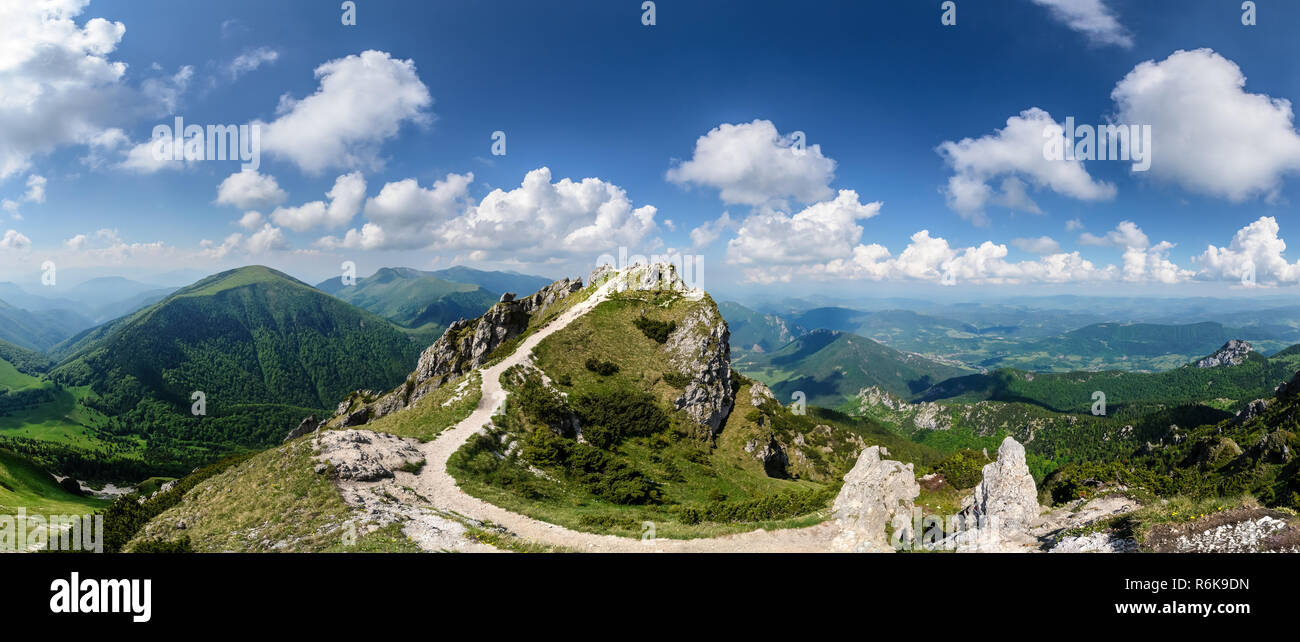 The trail in the Great Rozsutec hill in The Vratna valley at the ...