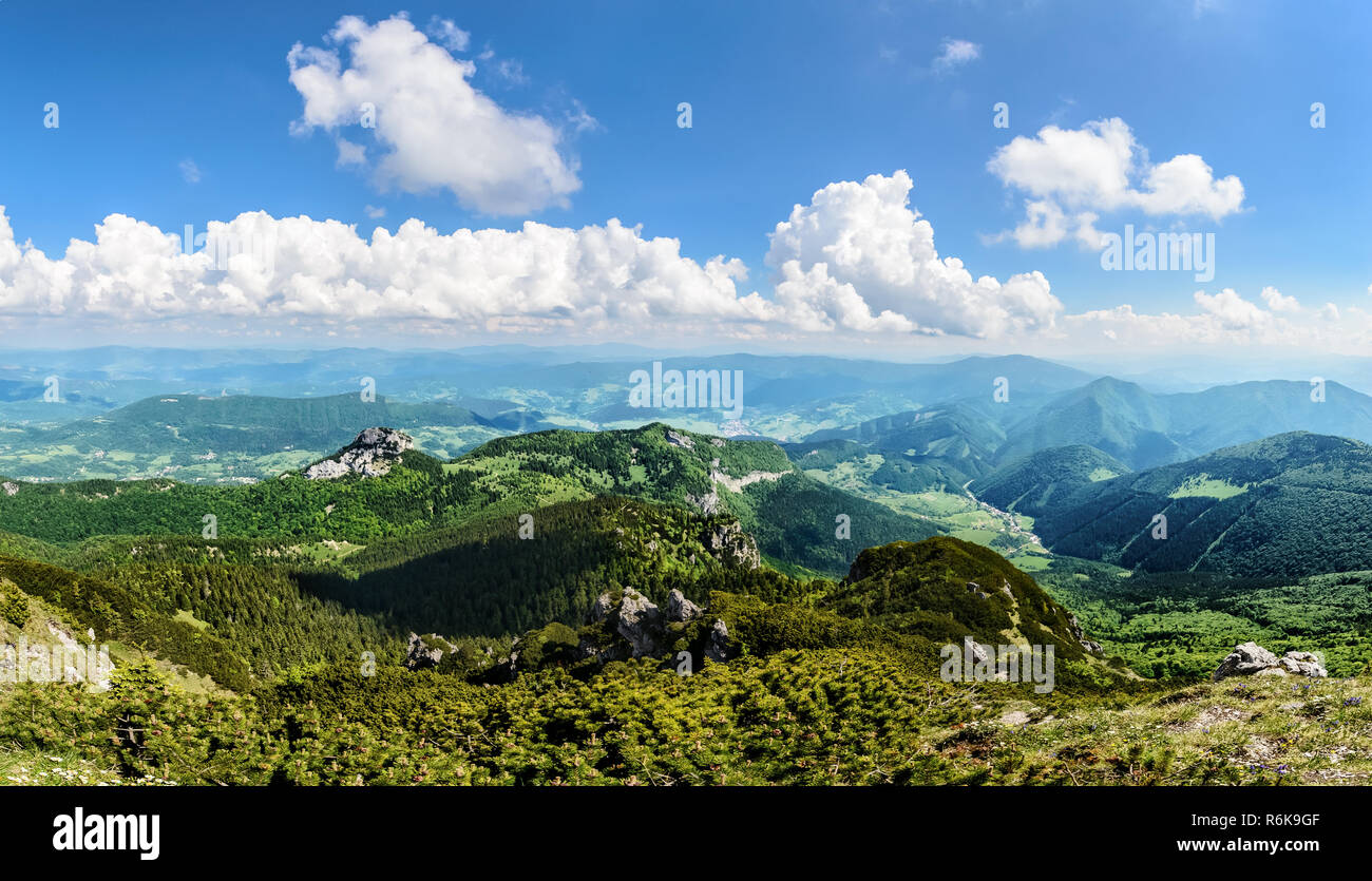 The view from the Great Rozsutec hill in The Vratna valley at the ...