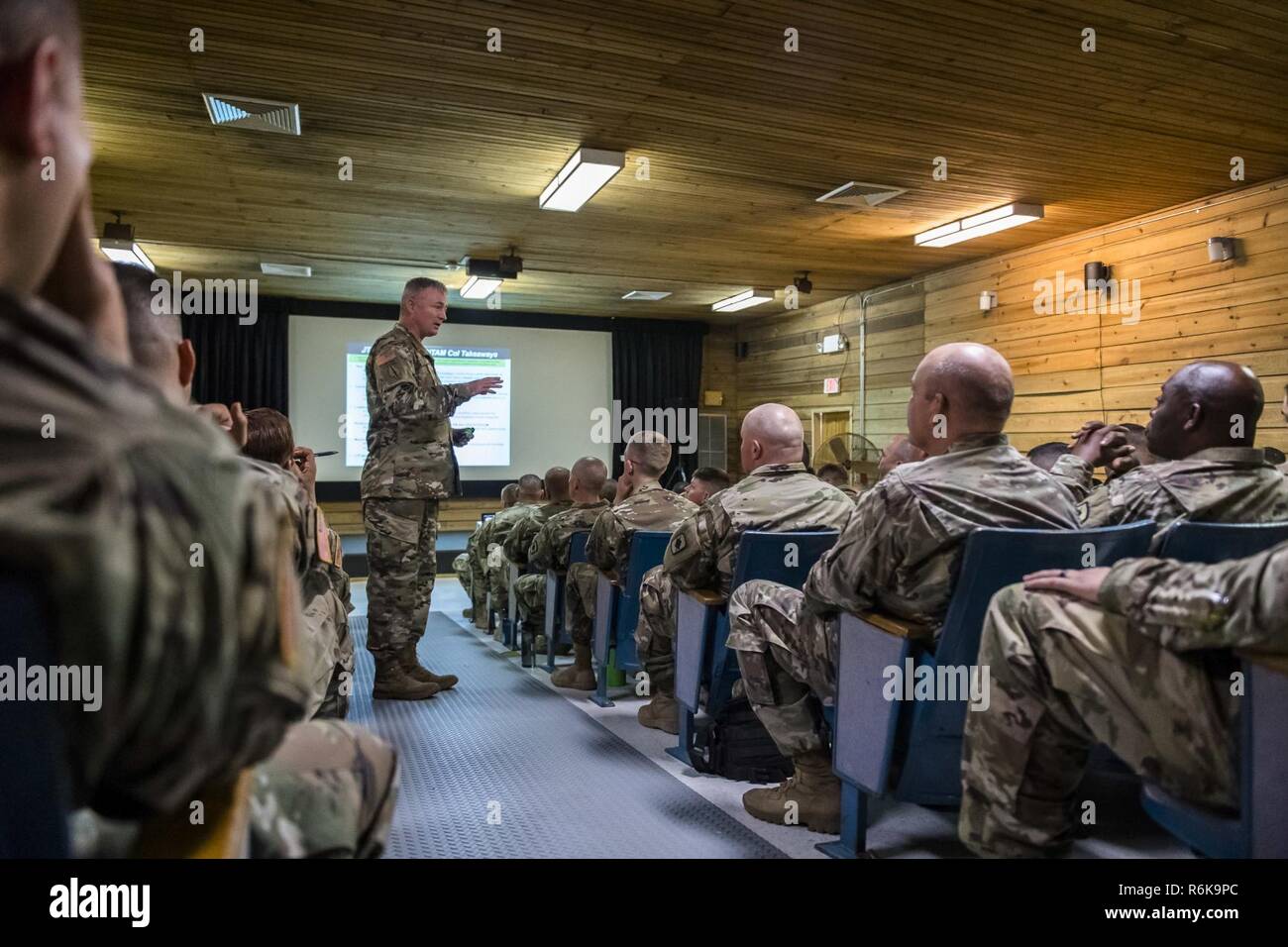 U.S. Army Col. Brian Hughes, Joint Task Force – Bravo, speaks to ...