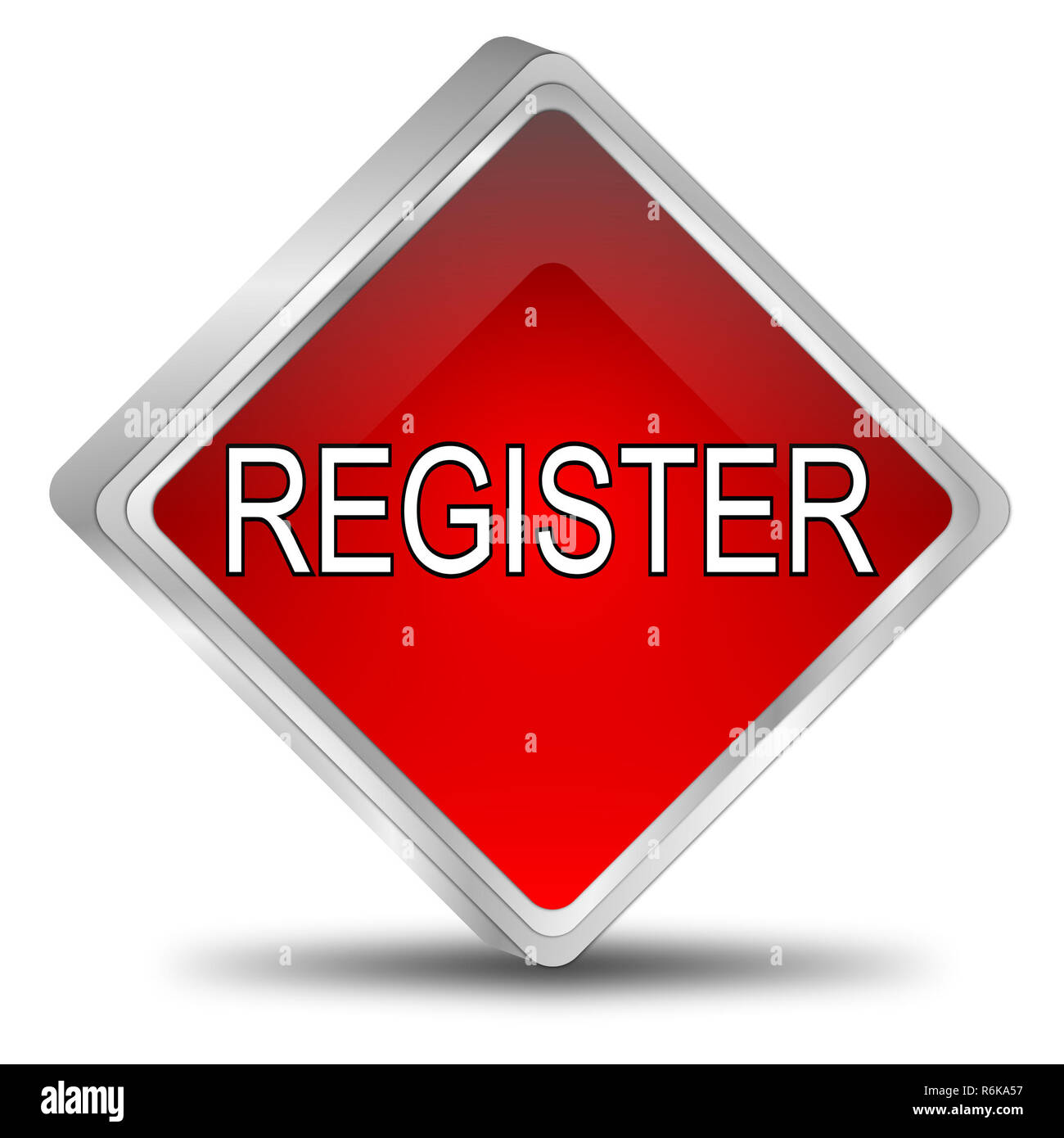 glossy red Register Button - 3D illustration Stock Photo - Alamy