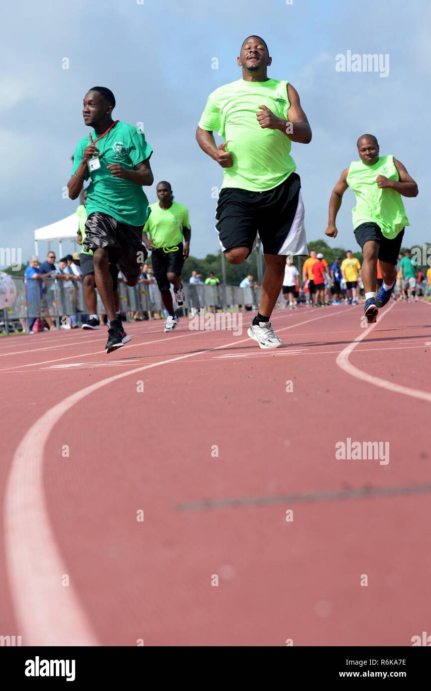 Special Olympics athletes run the 50 meter dash during the Special ...