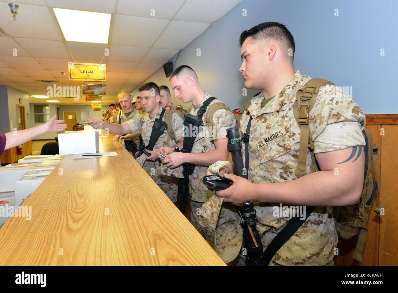 U.S. Marine Corps Lance Corporal Lara along with other cadre of the ...