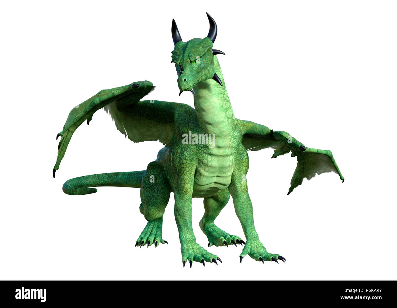 3D Rendering Fantasy Dragon on White Stock Photo - Alamy