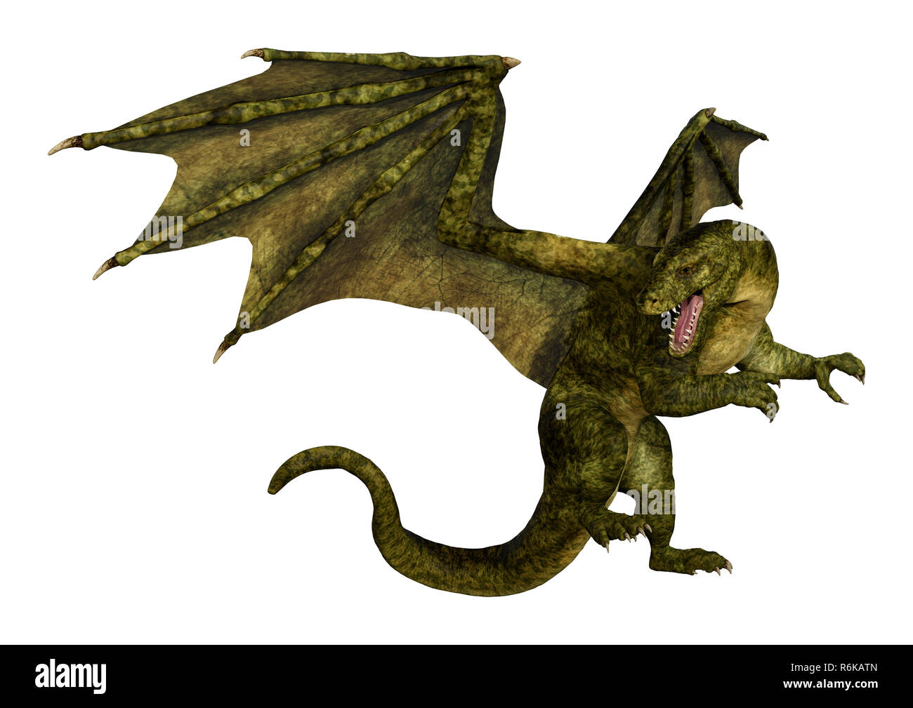 3D Rendering Fantasy Dragon on White Stock Photo - Alamy