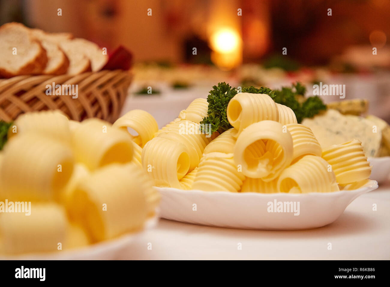 butter flakes with parsley Stock Photo - Alamy