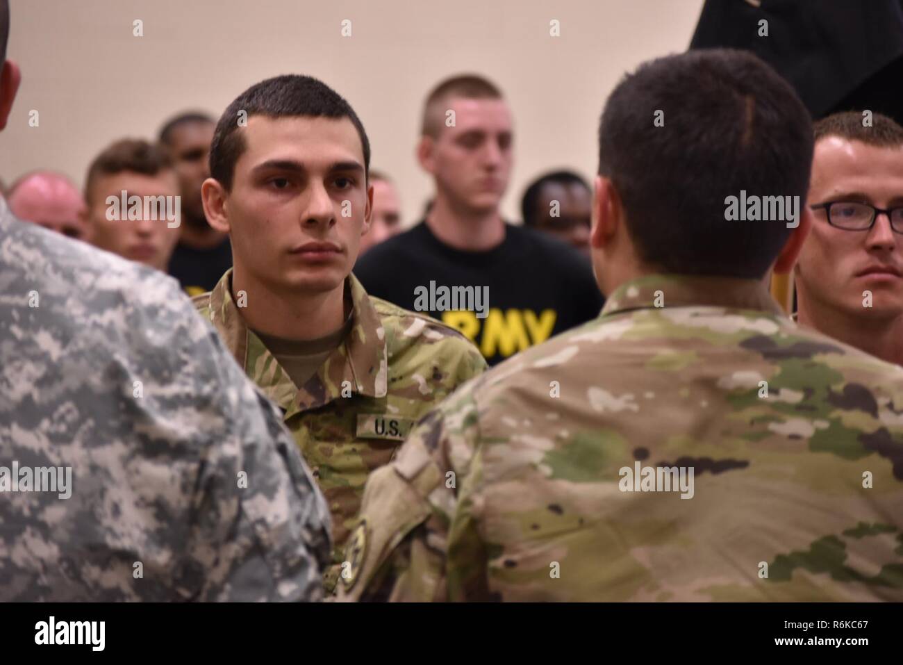 U.S. Army National Guard soldier, Pfc. Kyle Lamica from Bravo Company ...