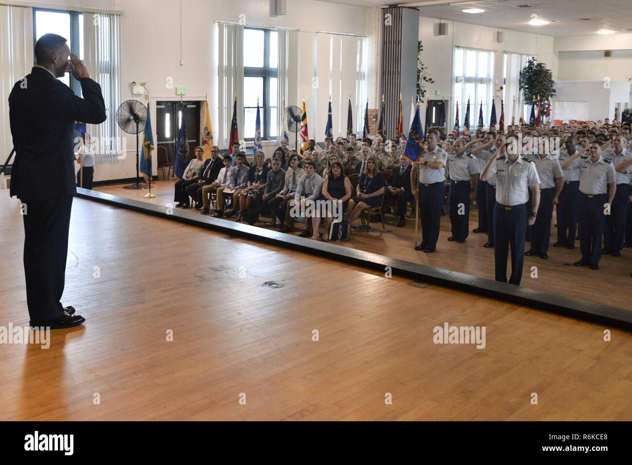 Col. Thomas Hensley gives his final salute as the commander of the 70th ...