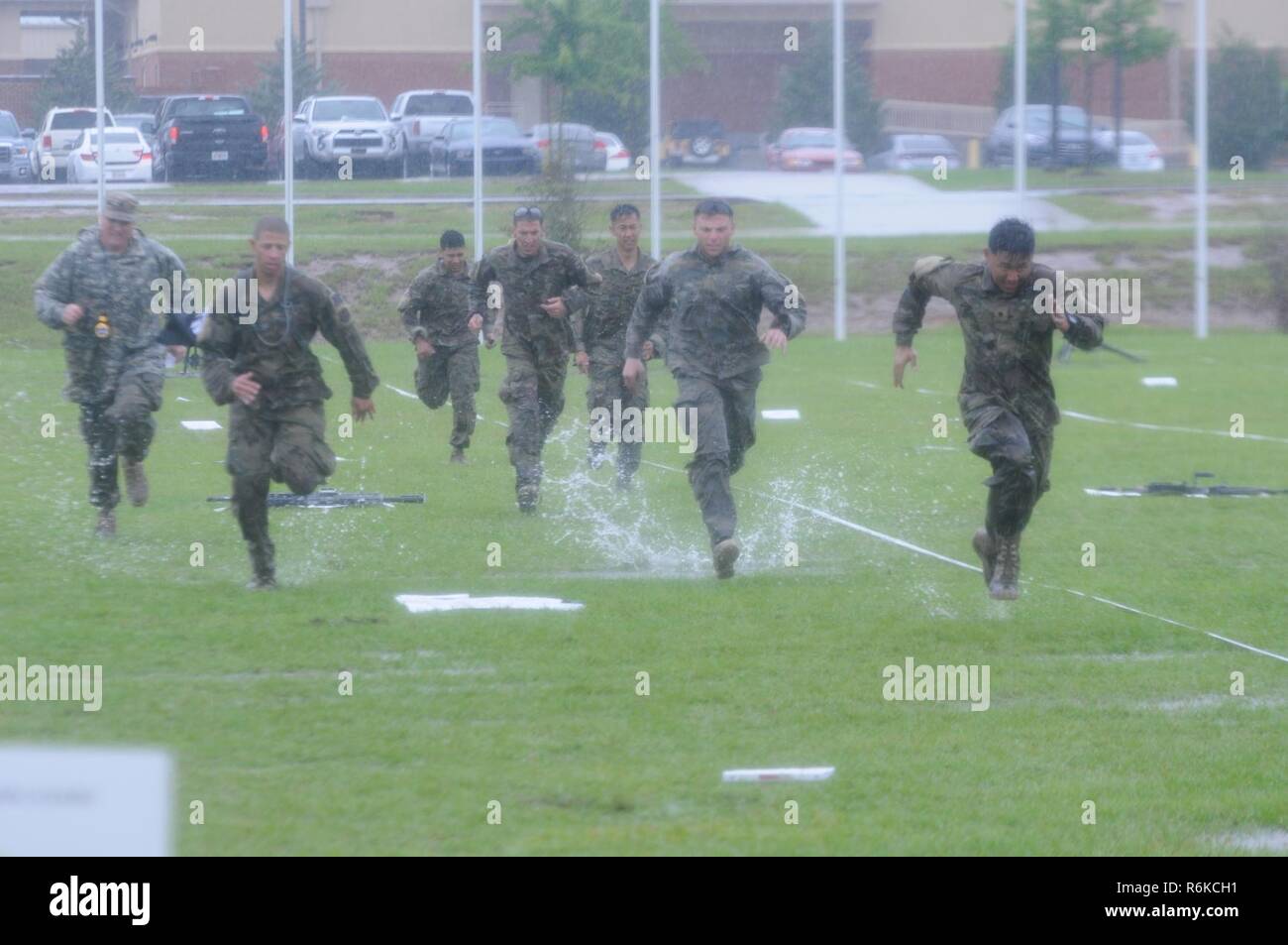 Soldiers assigned to the 1-221st Cavalry, Nevada National Guard, sprint ...