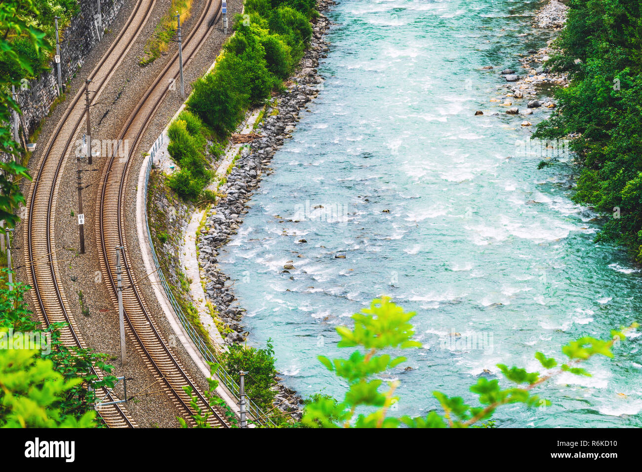 Mountain path rail hi-res stock photography and images - Alamy
