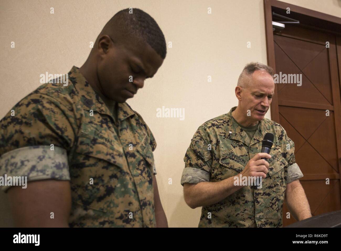 U.S. Navy Cmdr. James L. Johnson, the Command Chaplain of 3rd Marine ...