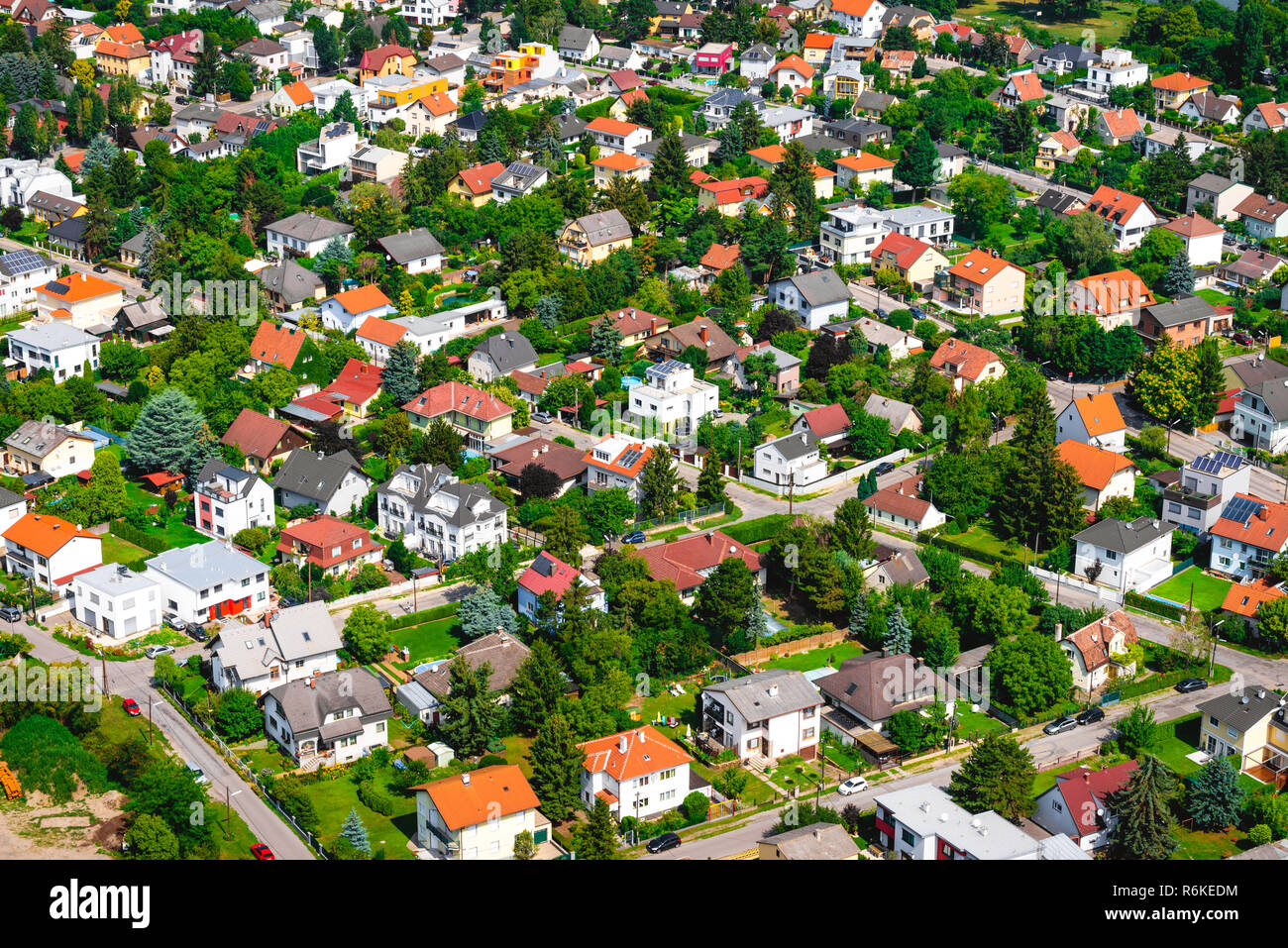 Small town aerial view hi-res stock photography and images - Alamy