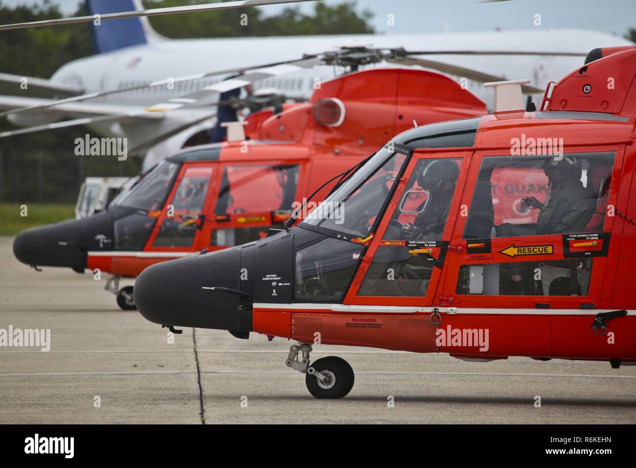 U.S. Coast Guard HH-65C Dolphin helicopters from Coast Guard Air ...