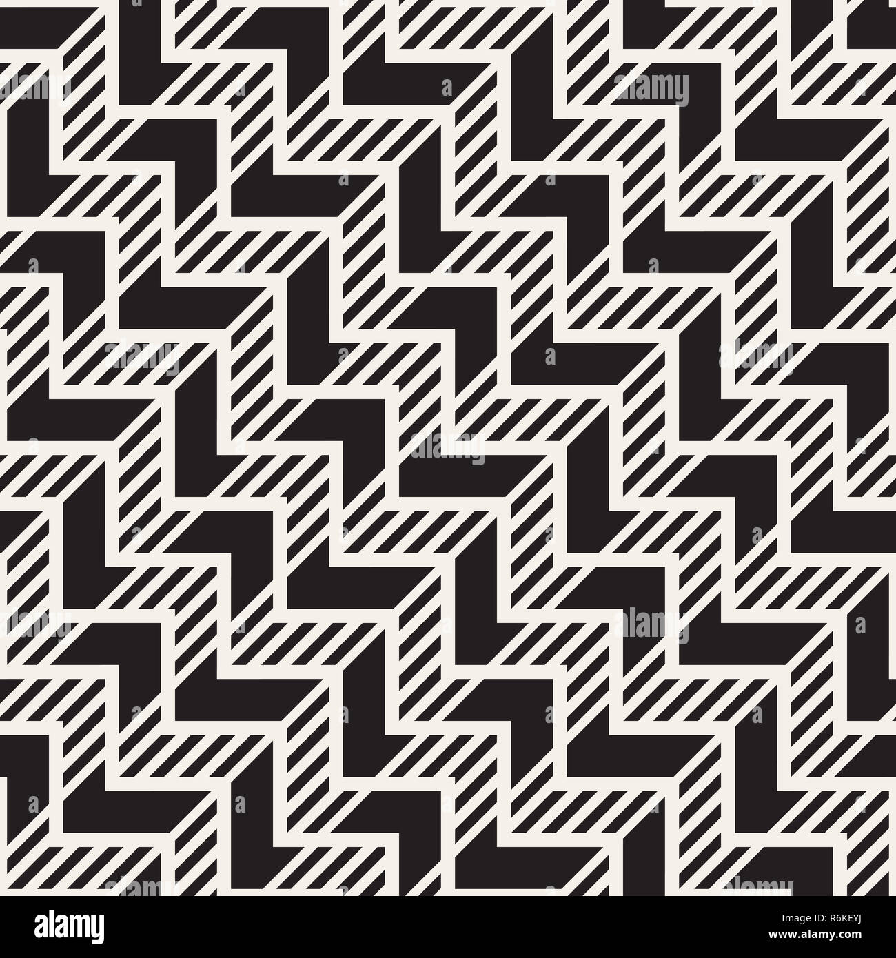 Vector Seamless Zigzag Line Pattern Abstract Stylish Geometric Background Repeating Lattice