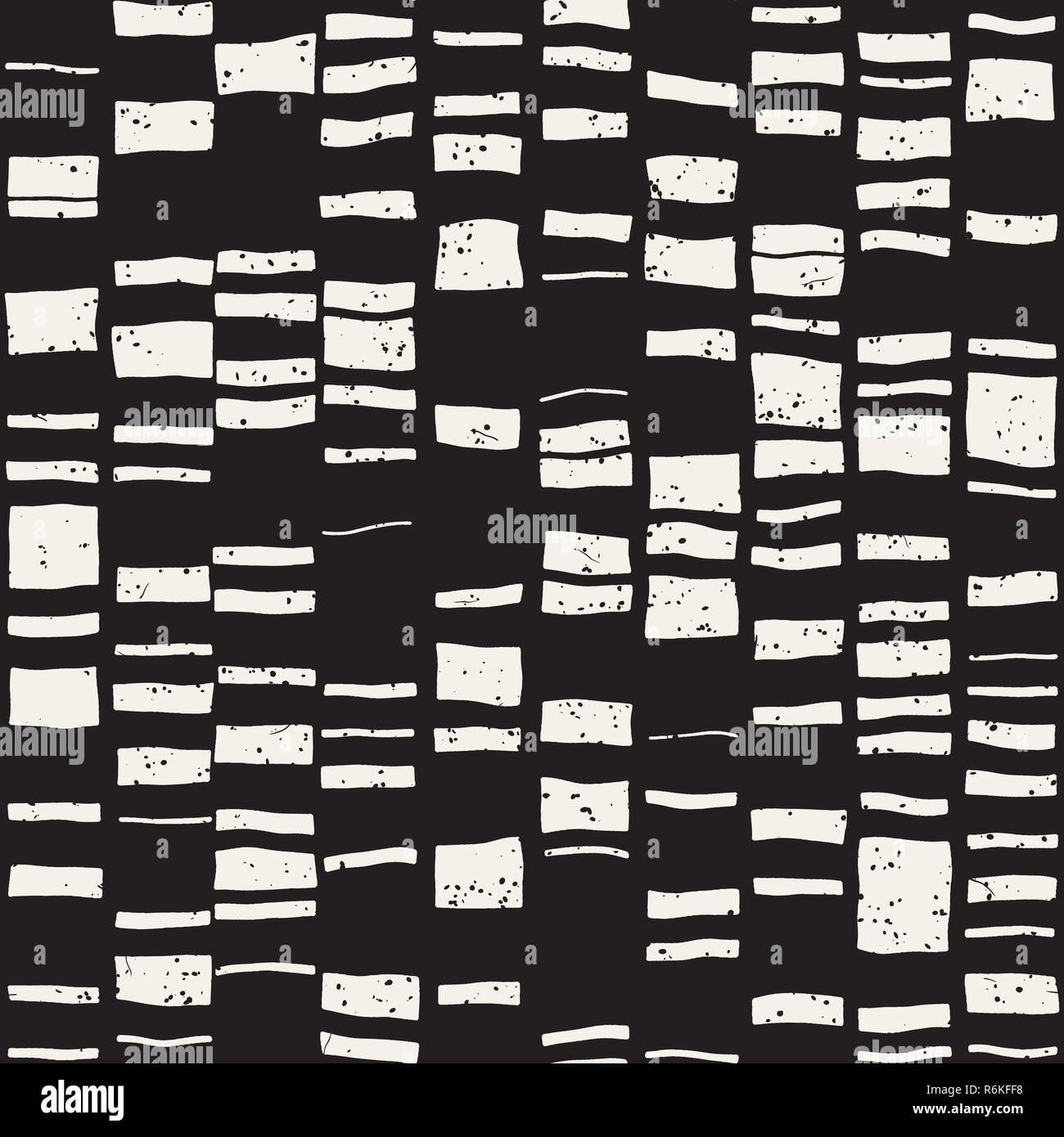 Vector seamless freehand pattern. Doodle monochrome print hand drawn ...