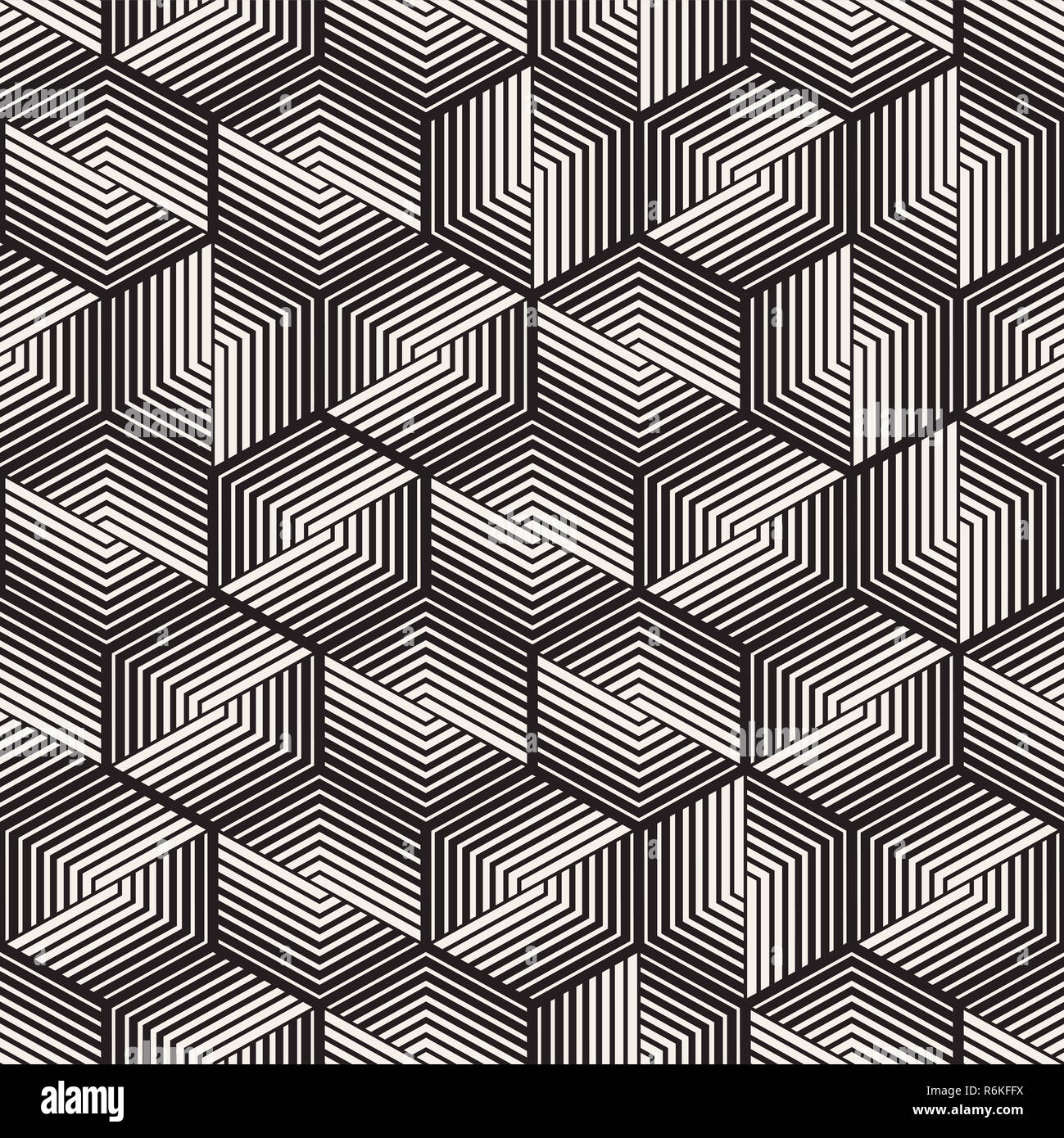 Vector seamless stripes pattern. Modern stylish texture with monochrome ...