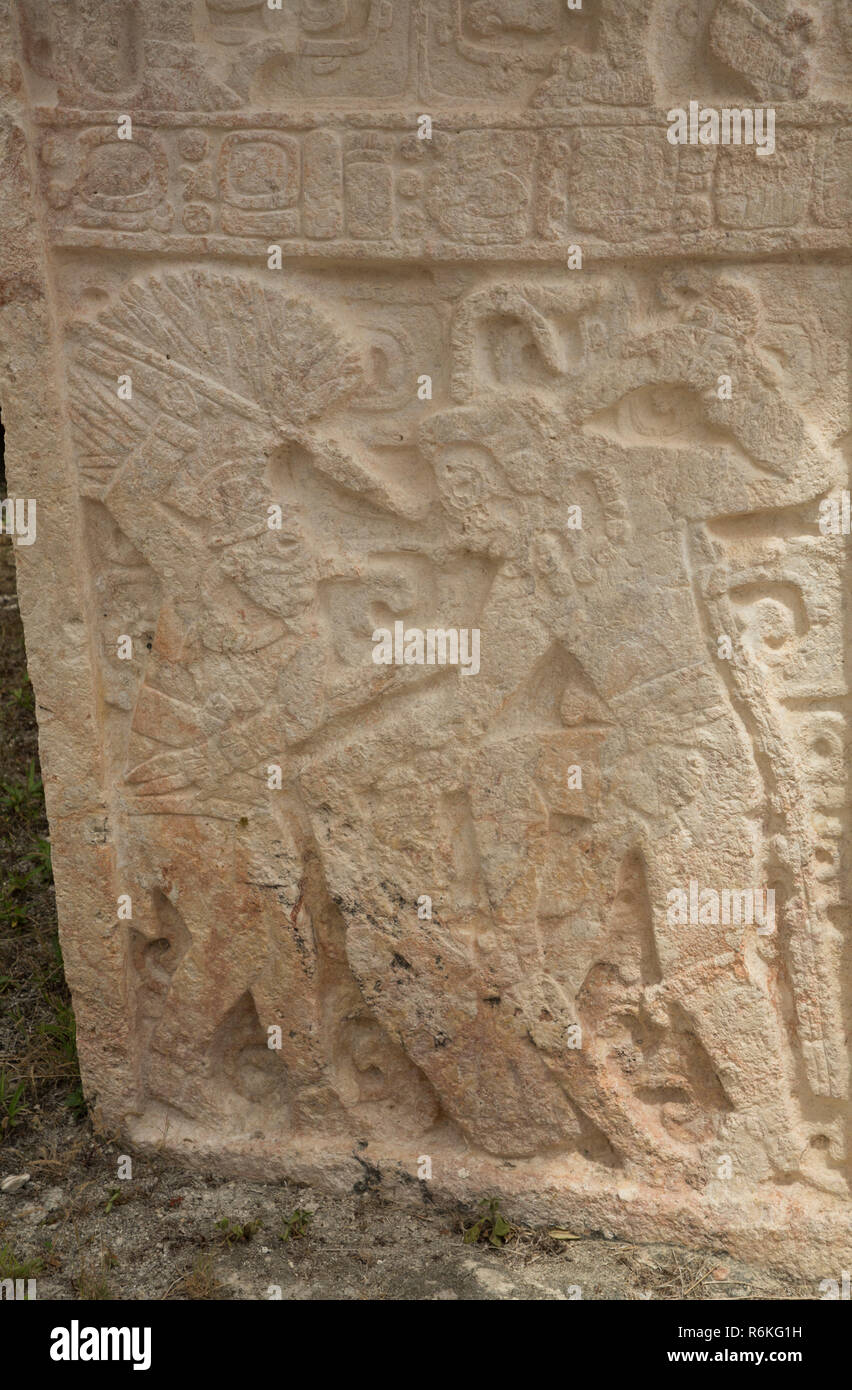 Carved Stone Relief, Palace of the Masks (Codz Poop), Kabah ...