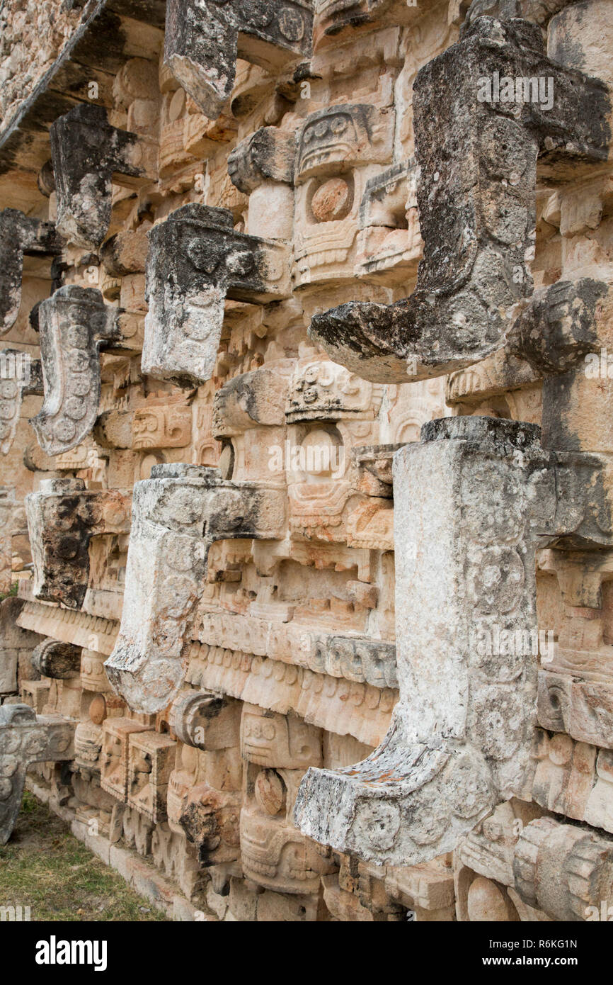 Palace of the Masks (Codz Poop), Kabah Archaeological Site, Mayan Ruins ...