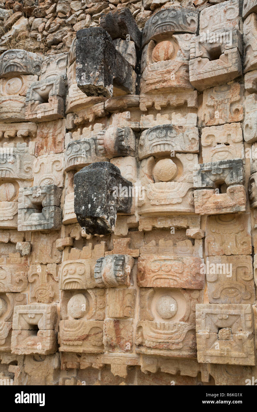 Palace of the Masks (Codz Poop), Kabah Archaeological Site, Mayan Ruins ...
