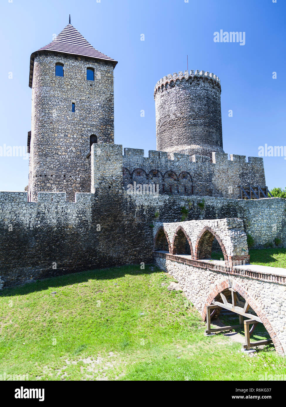 Medieval gothic castle, Bedzin Castle, Upper Silesia, Bedzin, Poland ...