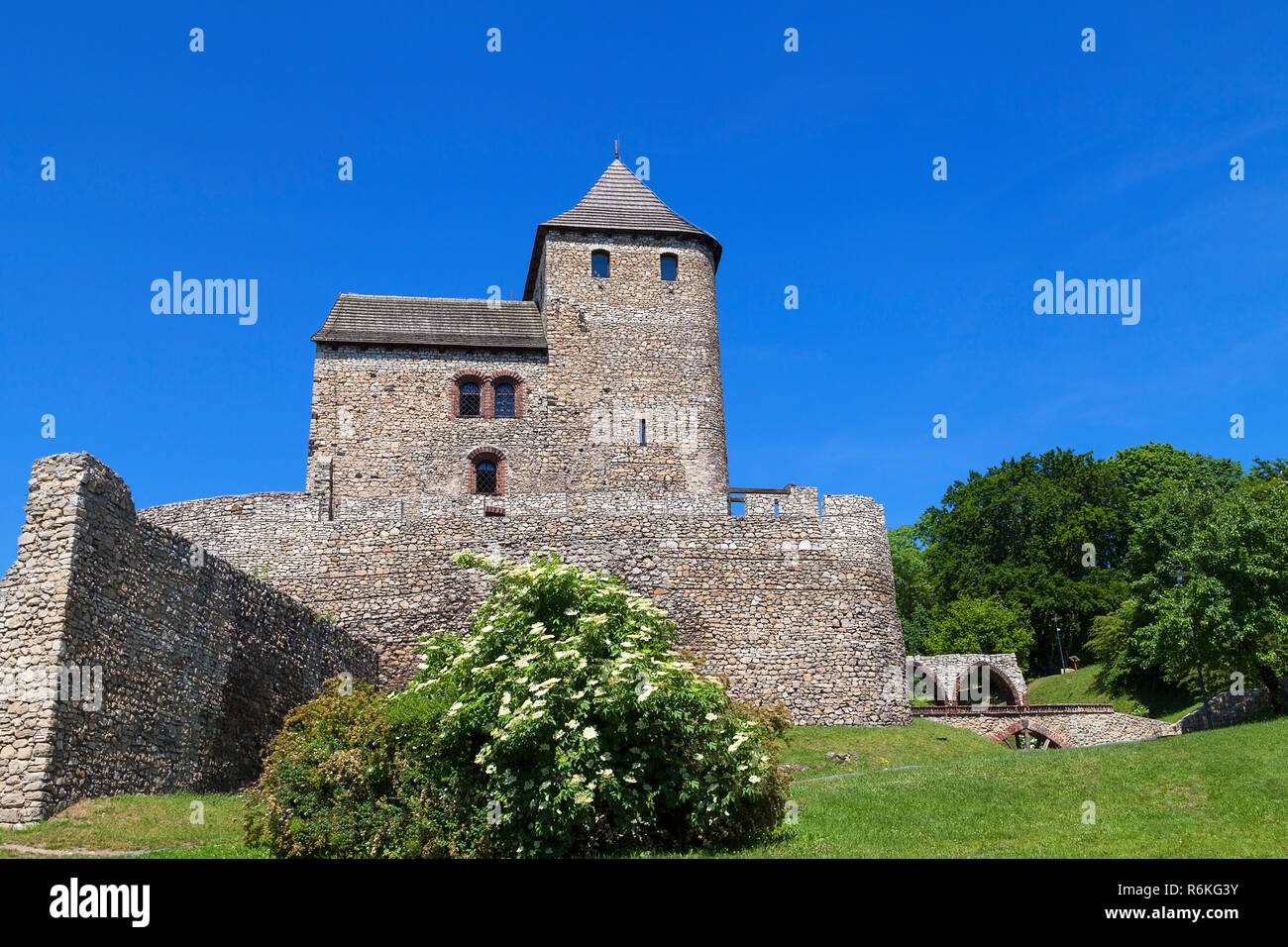 Medieval gothic castle, Bedzin Castle, Upper Silesia, Bedzin, Poland ...