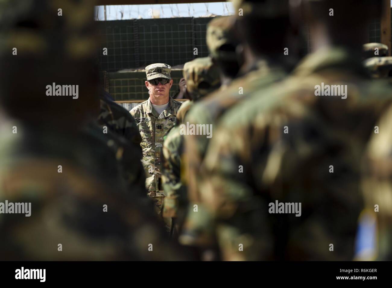 U.S. Army Capt. Seth Church with the 101st Airborne Division stands in ...