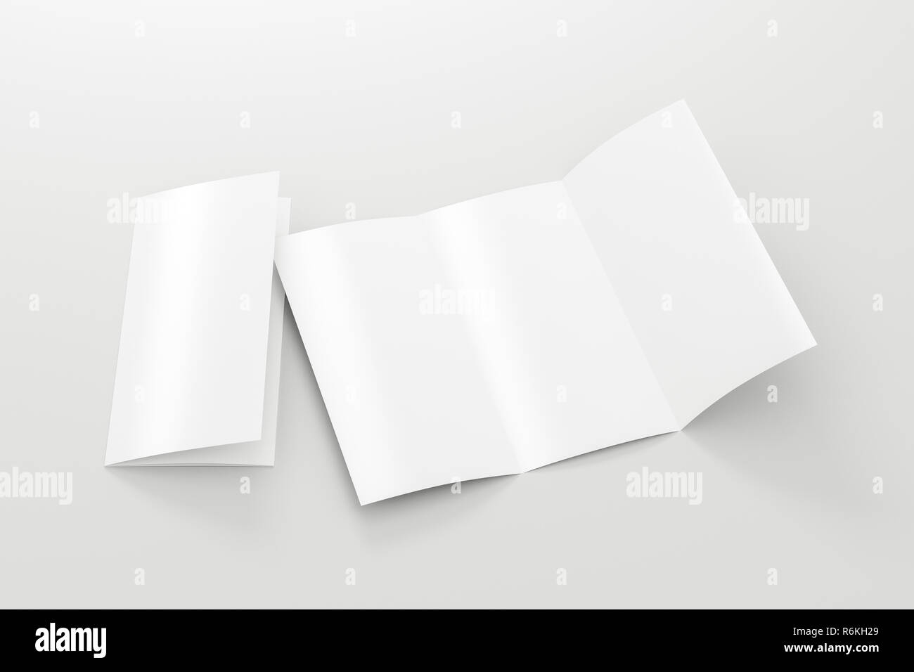 Blank trifold brochure A4 booklet on white background with clipping ...