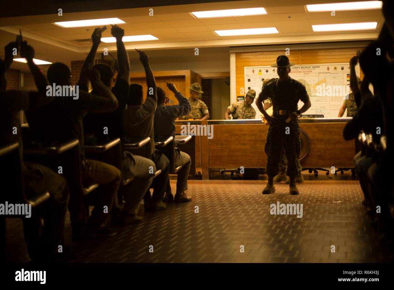 U.S. Marine Corps Staff Sgt. Nathan Salas, a drill instructor with ...