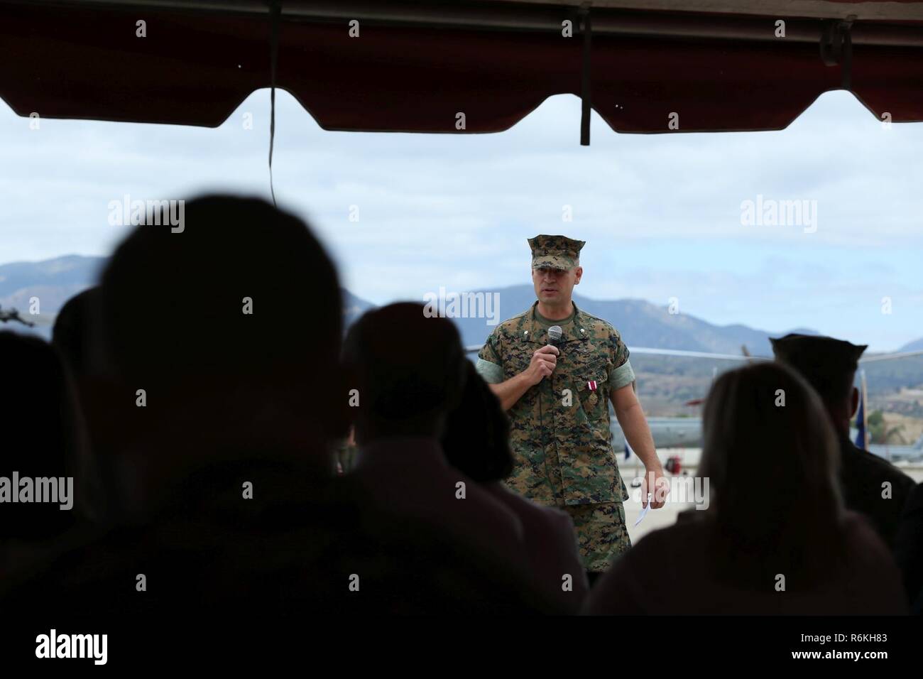 U. S. Marine Corps Lt. Col. Samuel Deputy, outgoing commanding officer ...