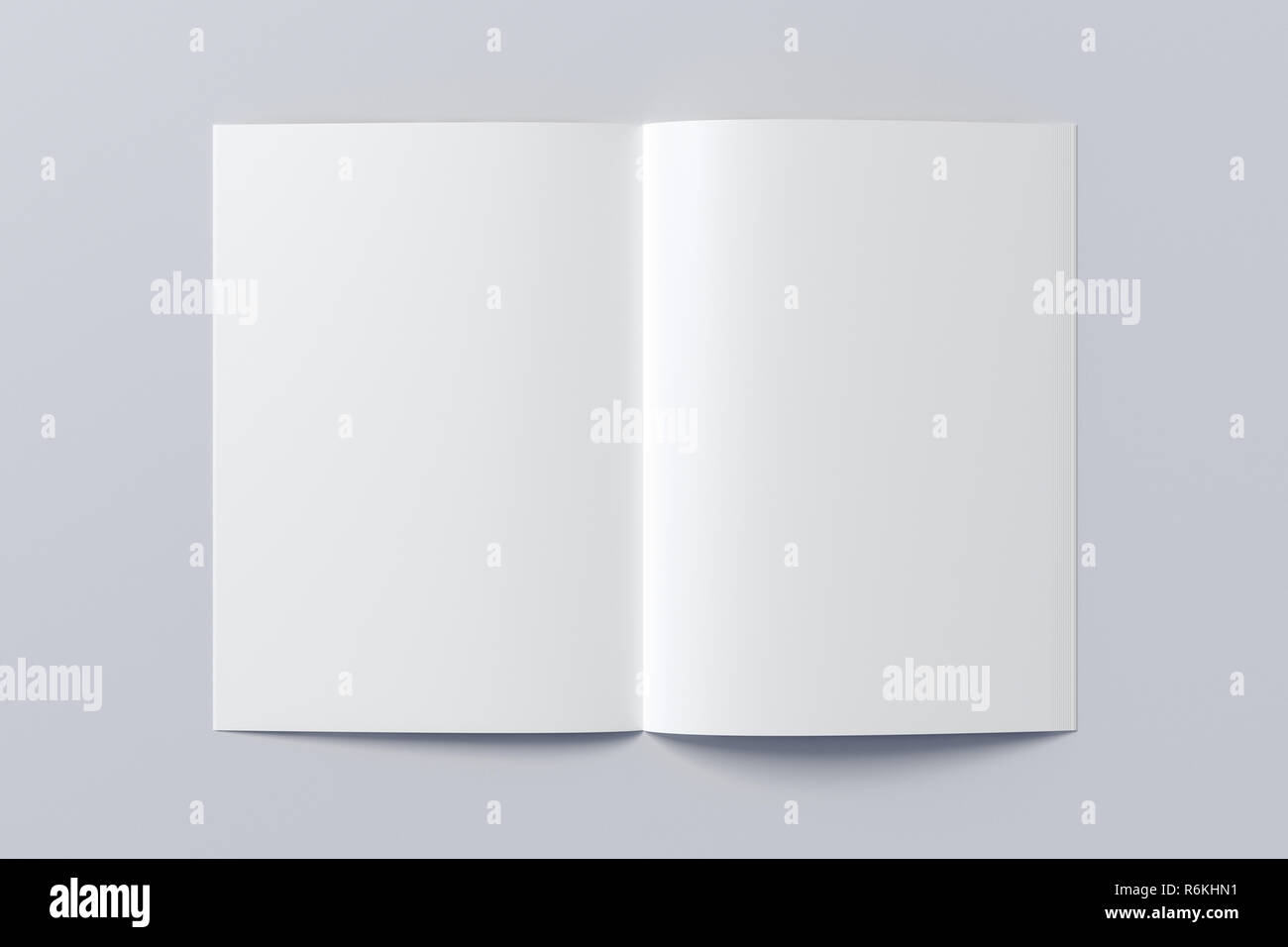 Open blank booklet on white background with clipping path around ...