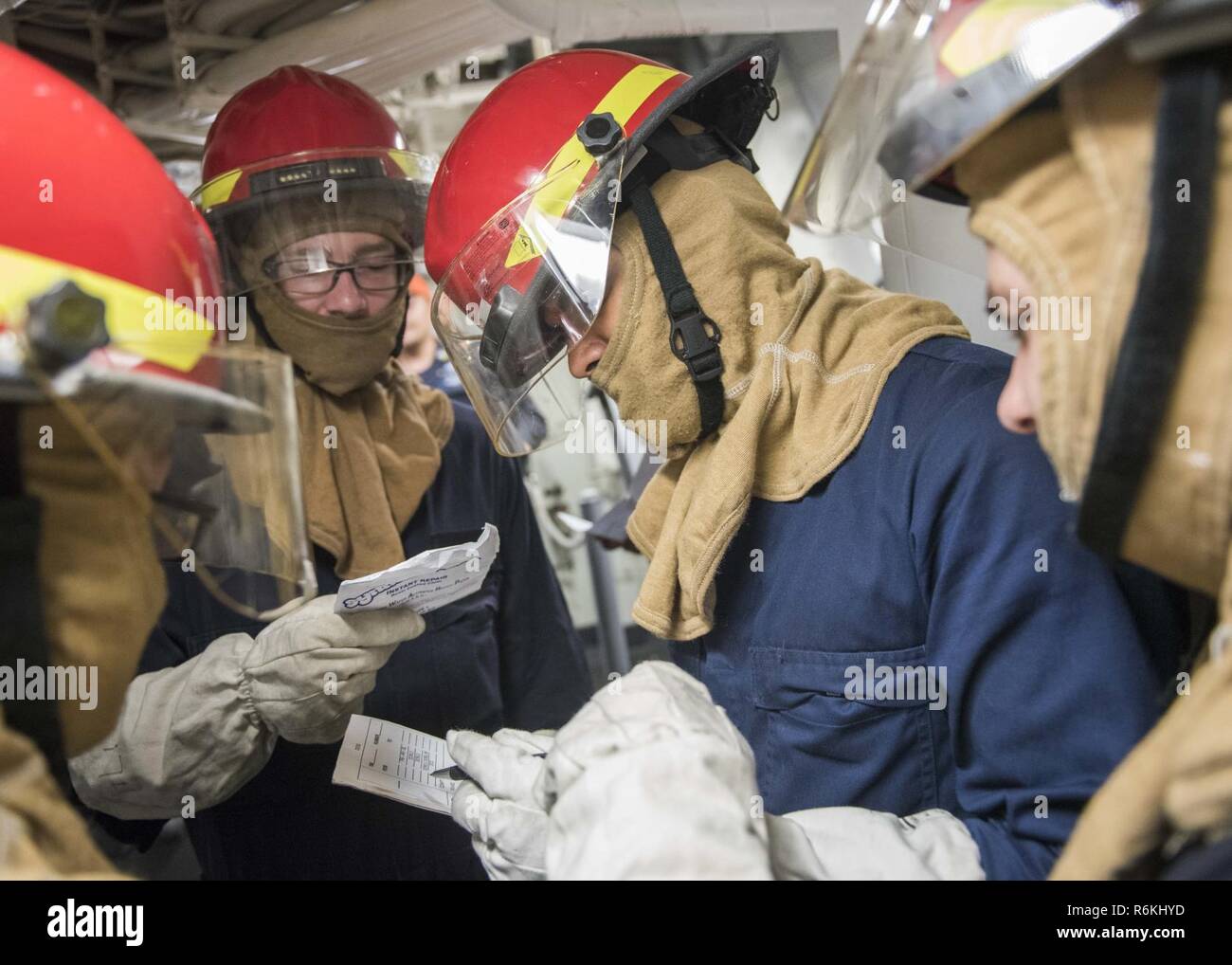 RED SEA (May 24, 2017) Sailors aboard the guided-missile destroyer USS ...