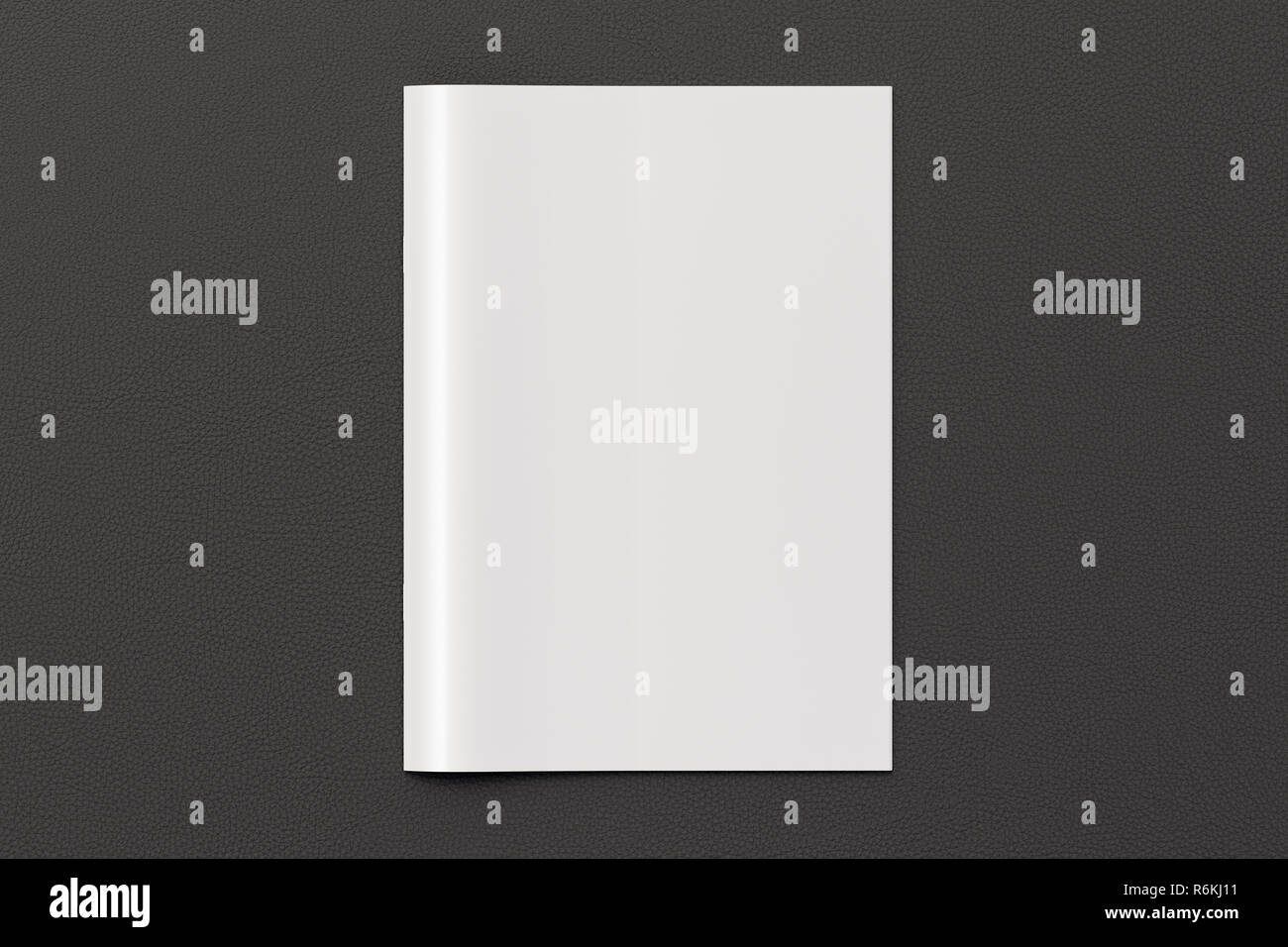 Blank vertical booklet cover on black background with clipping path ...