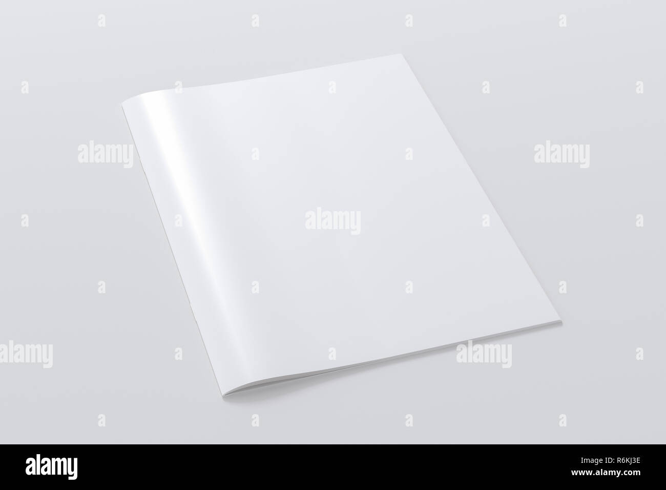 Blank vertical booklet cover on white background with clipping path ...