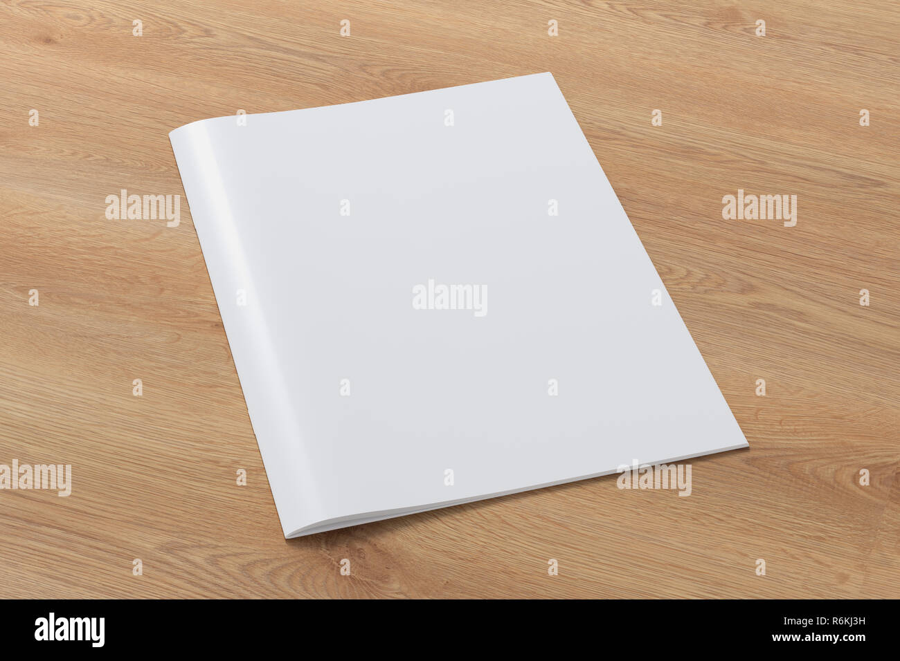 Blank vertical booklet cover on wooden background with clipping path ...