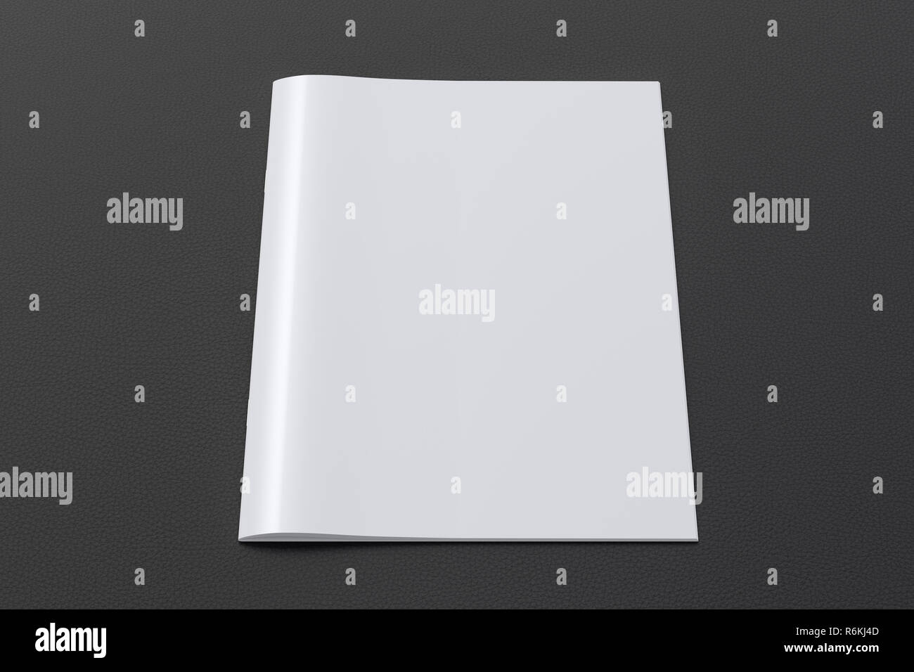 Blank vertical booklet cover on black background with clipping path ...