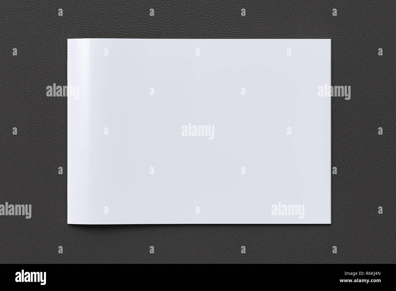 Blank horizontal booklet cover on black background with clipping path ...