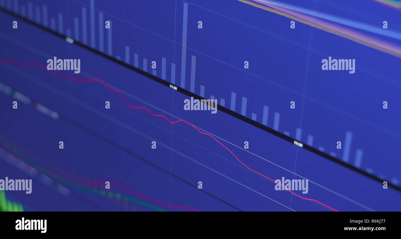 Stock market diagrams showing on screen Stock Photo - Alamy