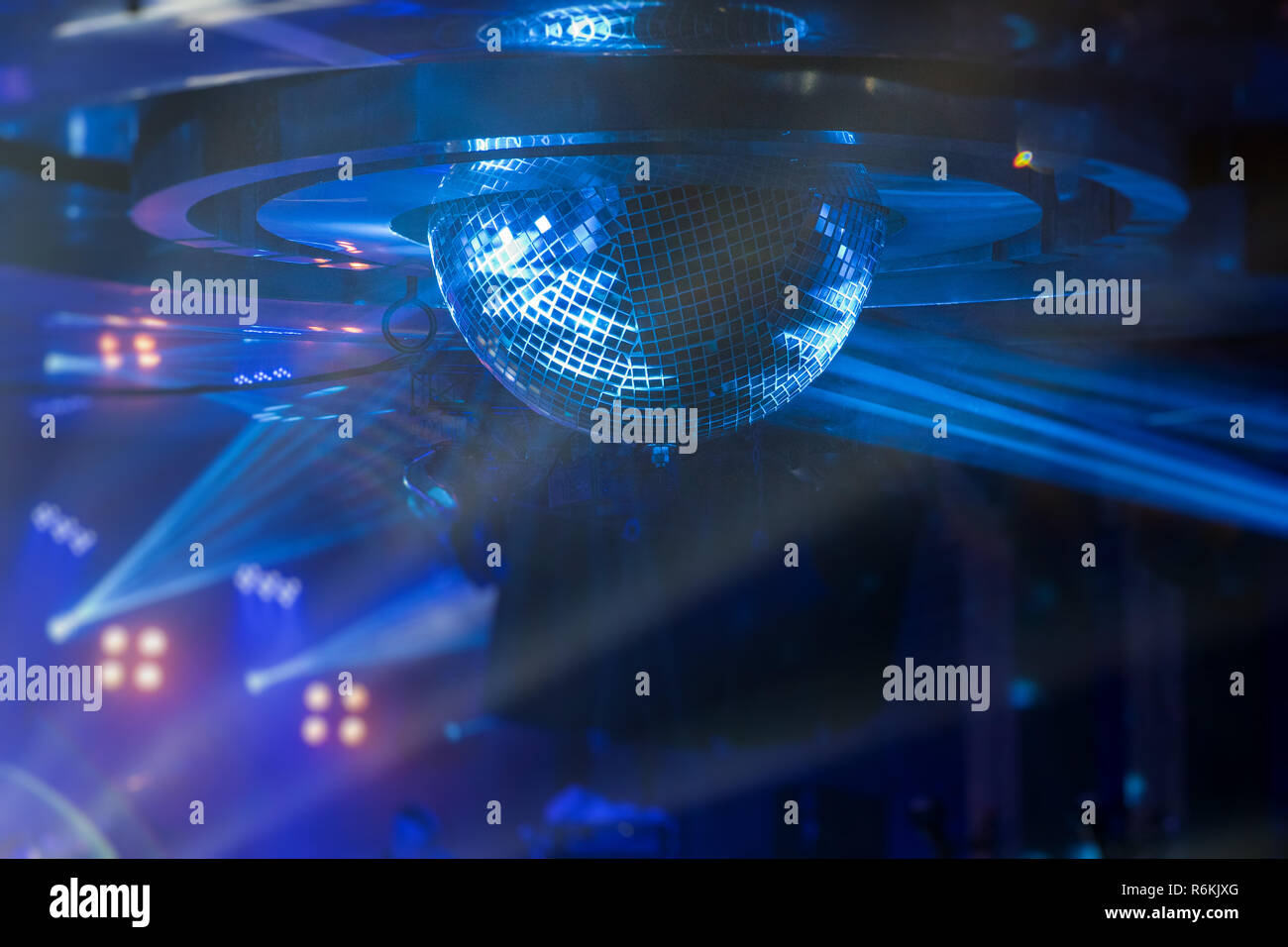 Disco ball blue rays night hi-res stock photography and images - Alamy
